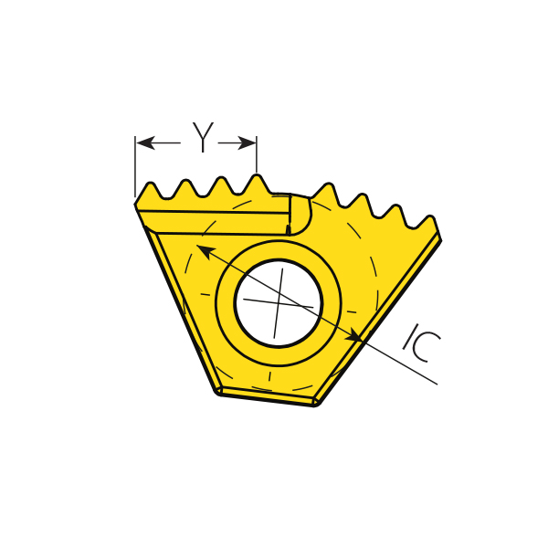 14D draadsnij wisselplaat. Inwendig. API Round | QTH